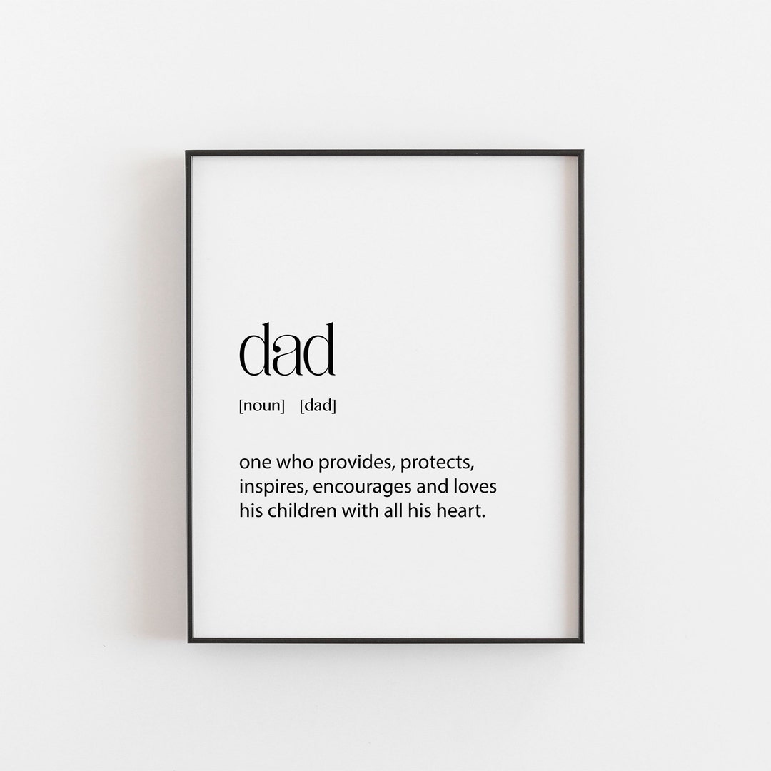 Dad Definition, Dad Gift, Dad Birthday Gift, Dad Christmas Gift, Dad ...