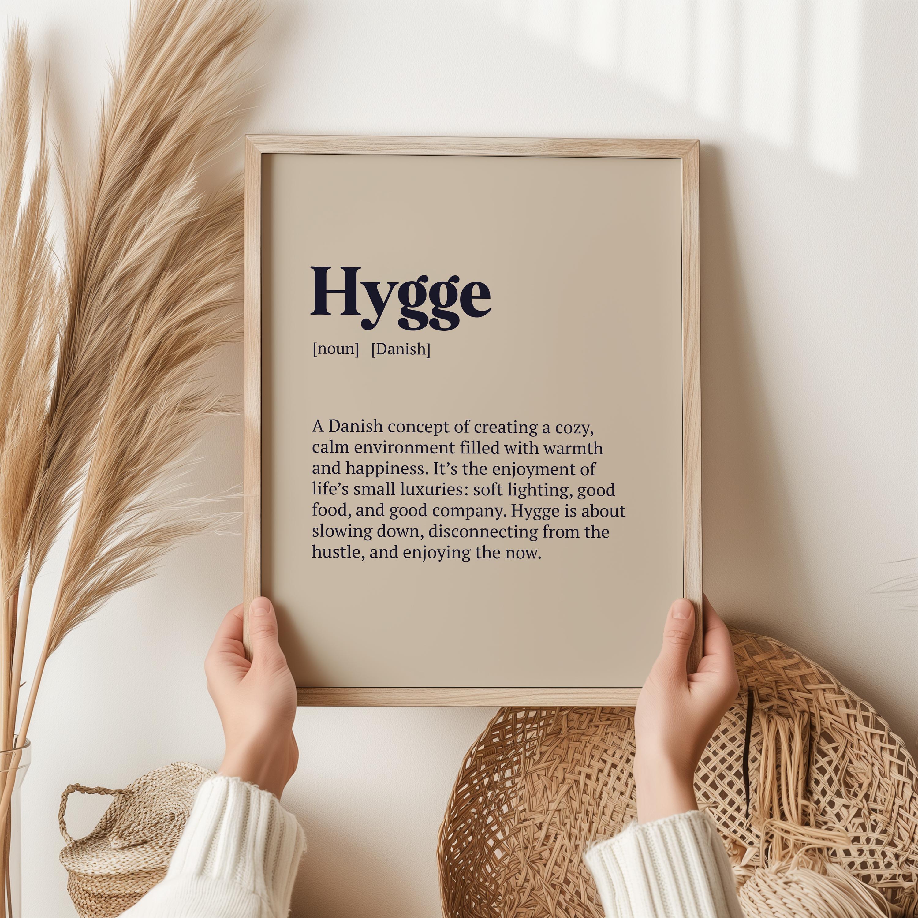Hygge Wall Art Print – Danish Cozy Living Definition, Minimalist ...