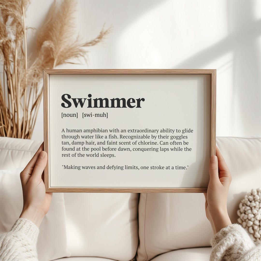 Swimming Print, Definition Print, Swimmer Gift. Wall Art for Swimmers ...