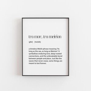 Tra Môr, Tra Meirion Print – Welsh Quote Wall Art – Meaningful Welsh ...