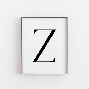 Letter Z Print - Bold Typography Wall Art - Alphabet Poster for Nursery ...