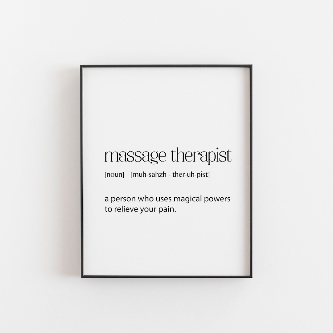 Massage Therapist Definition Print - Unique Gift Idea - Wall Art ...
