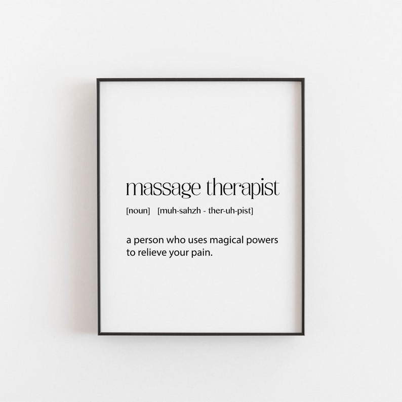 Massage Therapist Definition Print - Unique Gift Idea - Wall Art ...