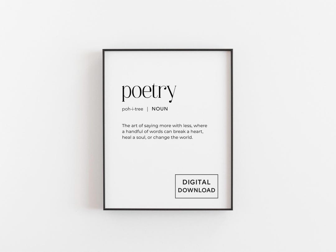 Poetry Definition Print | Minimalist Wall Art | Digital Download ...