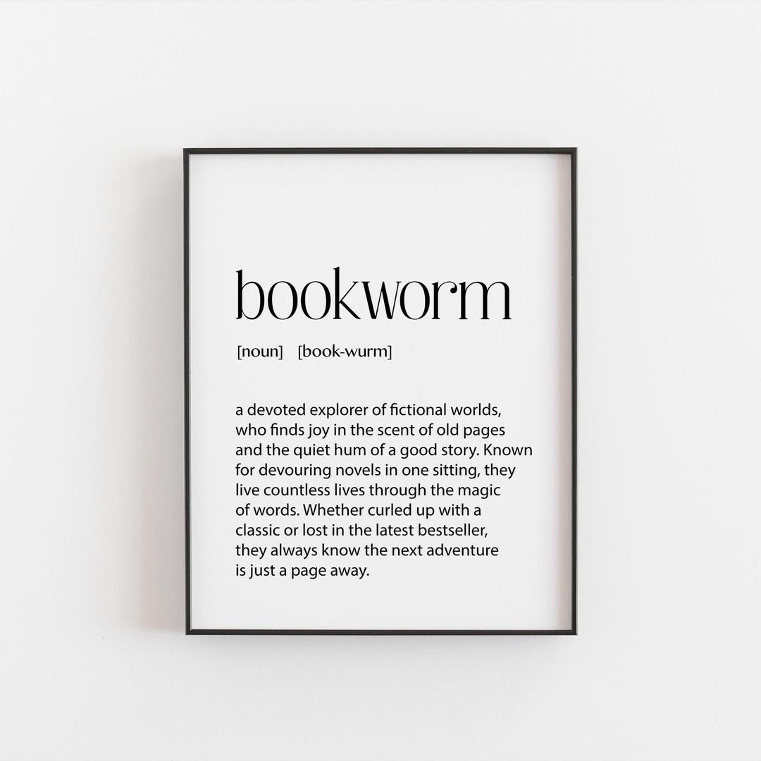 Bookworm Definition Print | Gift for Book Lovers | Funny and ...