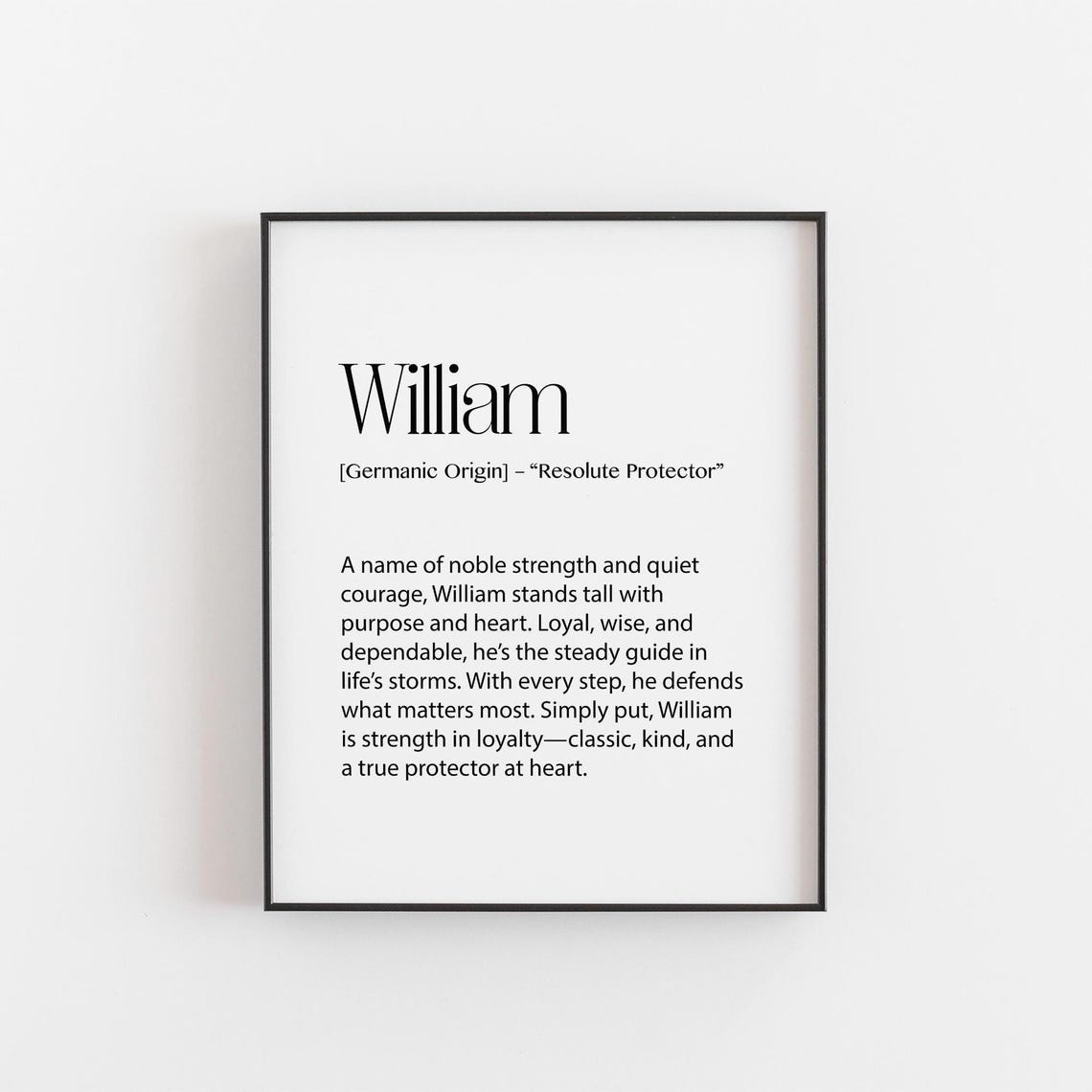 William Name Meaning Print – Personalized Wall Art, Boy Nursery Décor ...