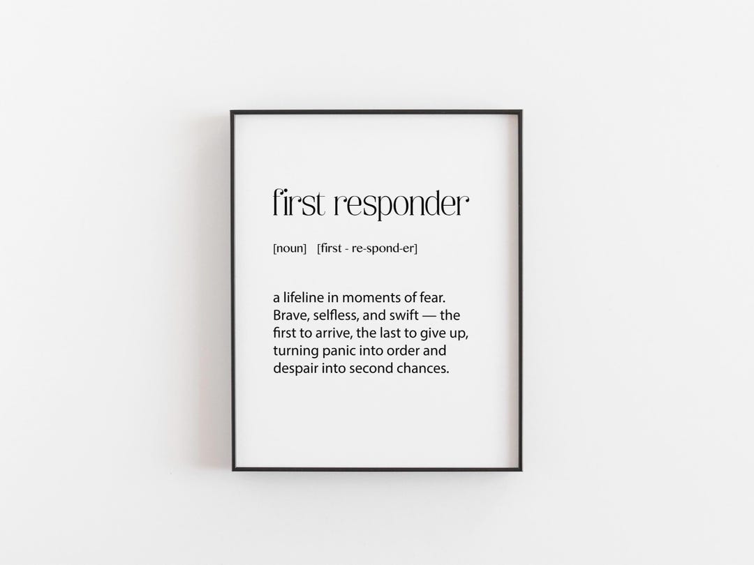 First Responder Print – Brave Hero Wall Art – Thank You Gift for EMT ...