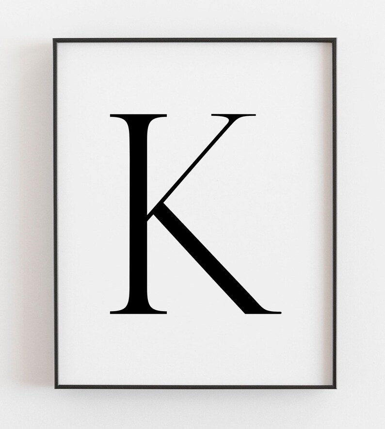 Letter K Wall Decor Letter K Print Letter K Poster Letter K | Etsy