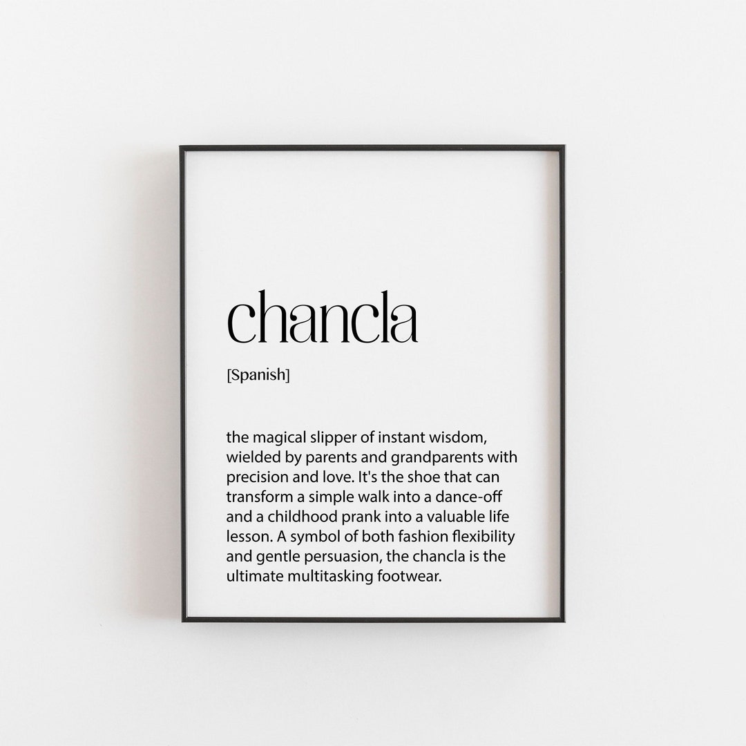 Spanish Print - Chancla - Definition Print - Dictionary Print - Spanish ...