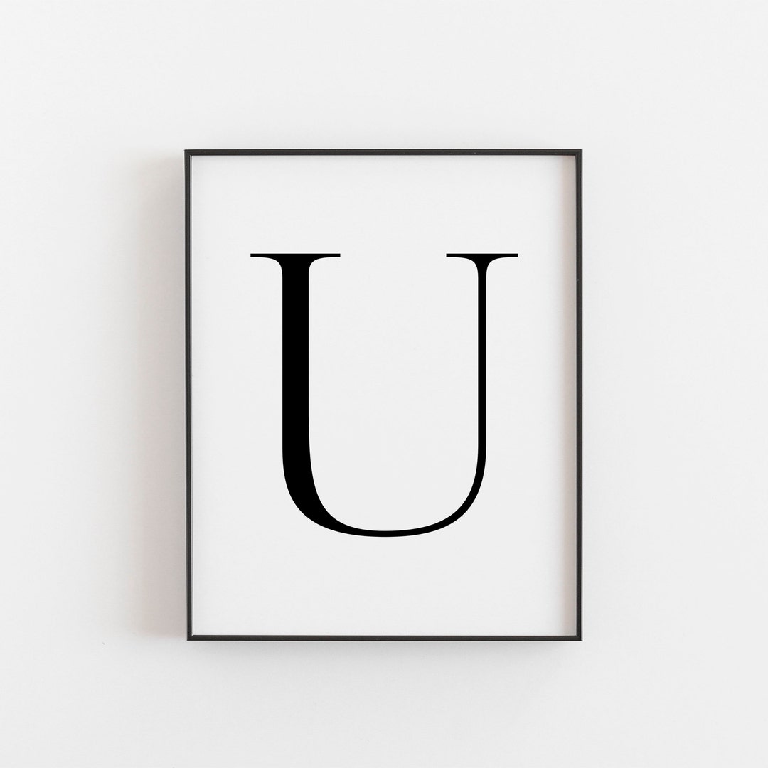 Modern U Letter Print - Minimalist Alphabet Wall Art - Scandinavian ...