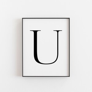 Modern U Letter Print - Minimalist Alphabet Wall Art - Scandinavian ...