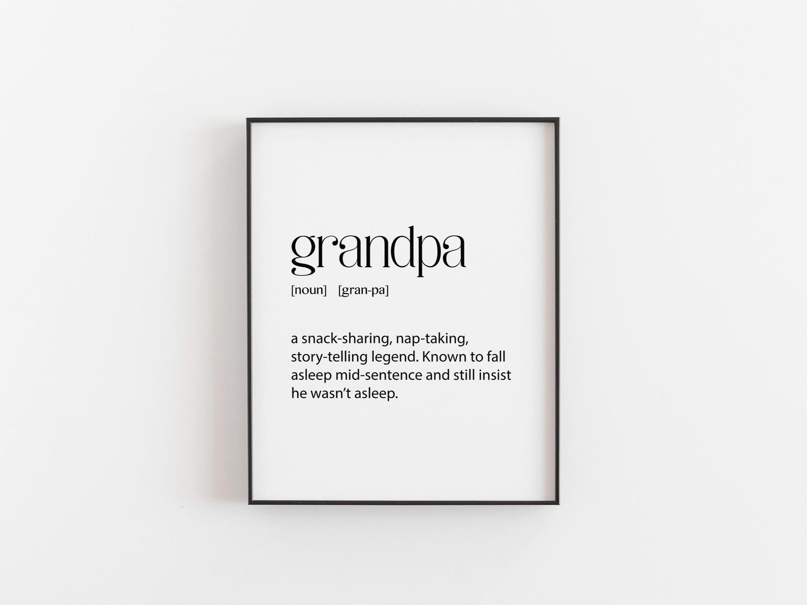 Grandpa Definition Print - Thoughtful Gift for Grandfather - Funny ...