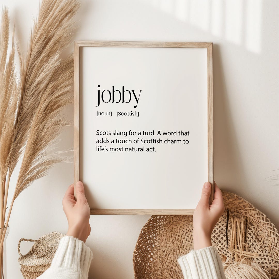 Jobby Print | Room Art Home Decor | Minimalist Monochrome Typography ...