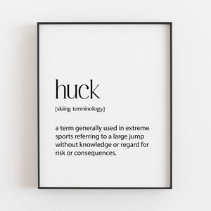 Skiing Gift Huck Definition Skiing Gifts Skiing Poster - Etsy
