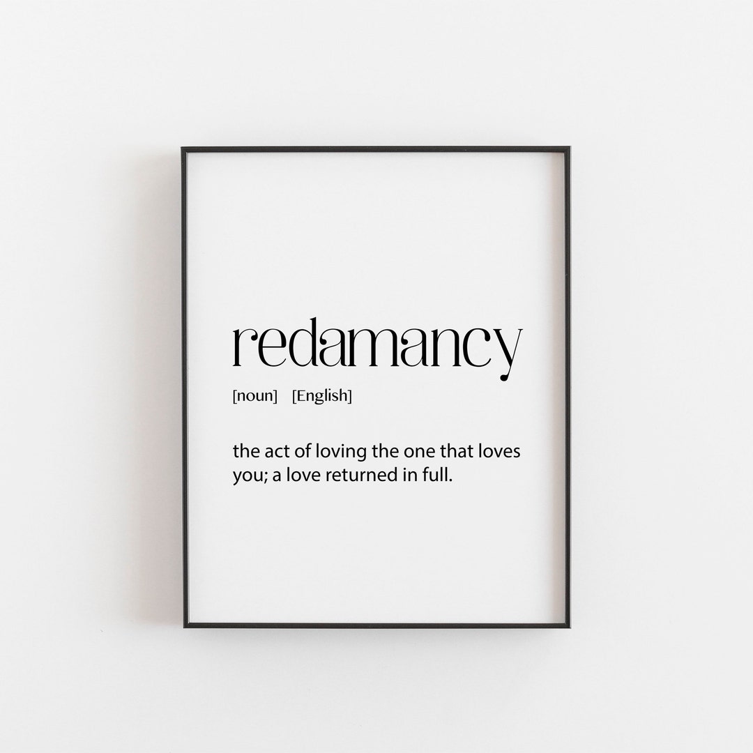 Redamancy Definition Print - Beautiful Wall Art for Love and Romance ...