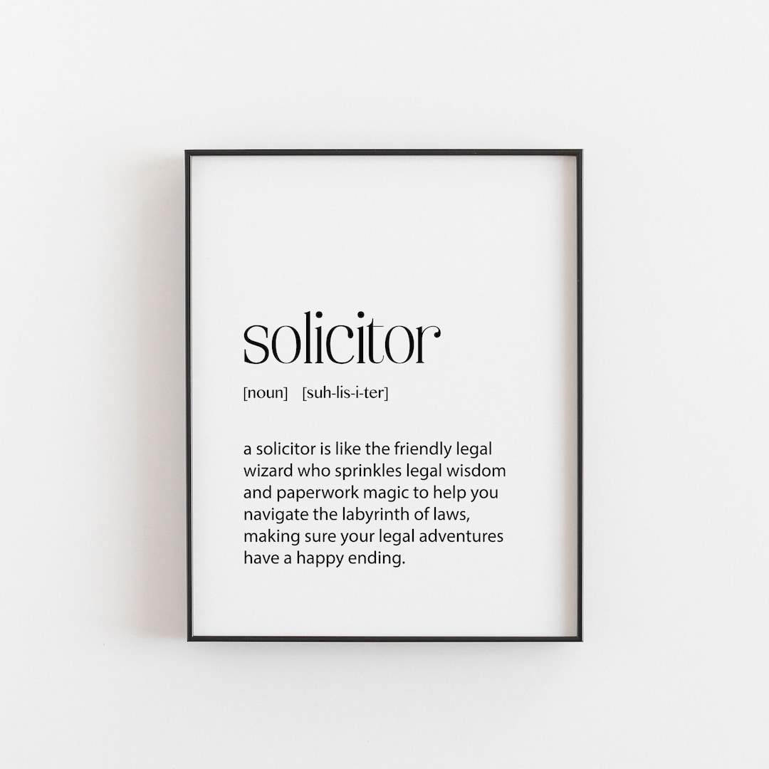 Solicitor Gift | Definition Print | Solicitor Print | Solicitor Thank ...