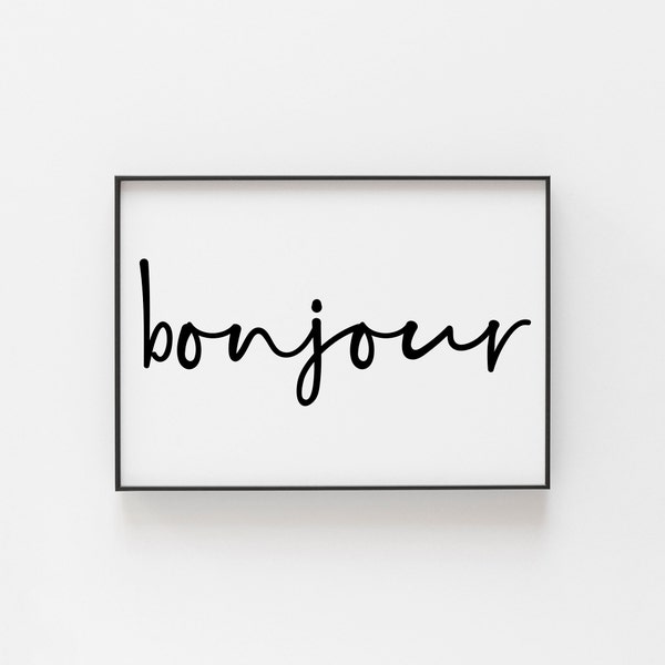 Bonjour Print - Etsy