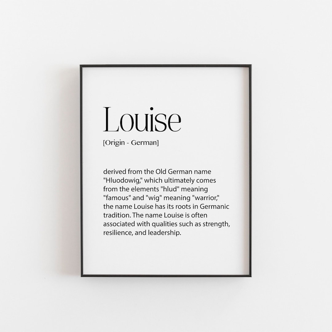 Louise Name Meaning Print, Girls Name Art, Nursery Decor, Personalised ...