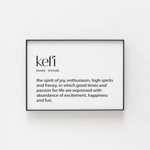 Greek Art Kefi Definition Greek Poster Greek Wall Art - Etsy