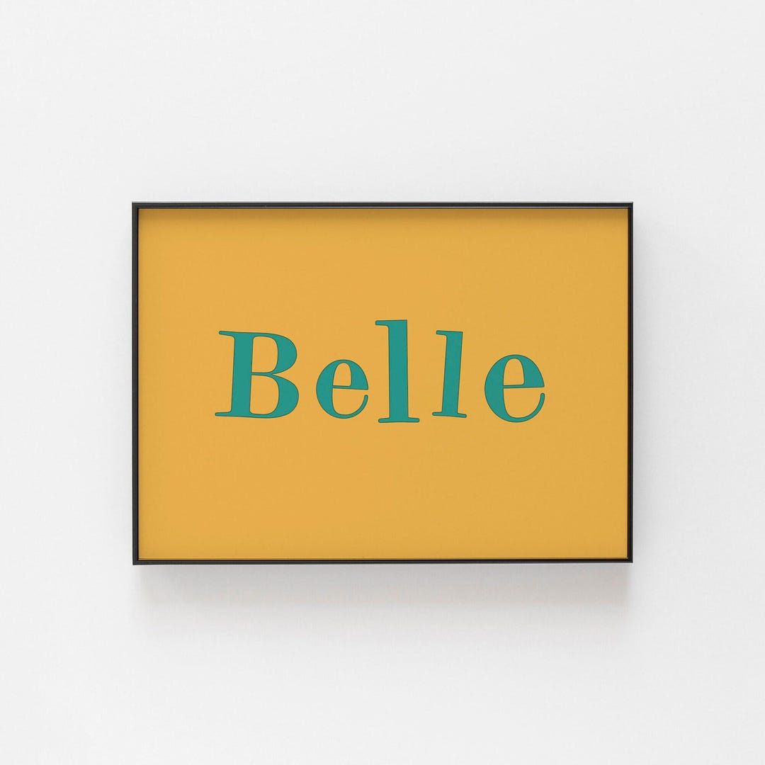 Belle French Word Print | Minimalist Wall Art | “beautiful” in French ...