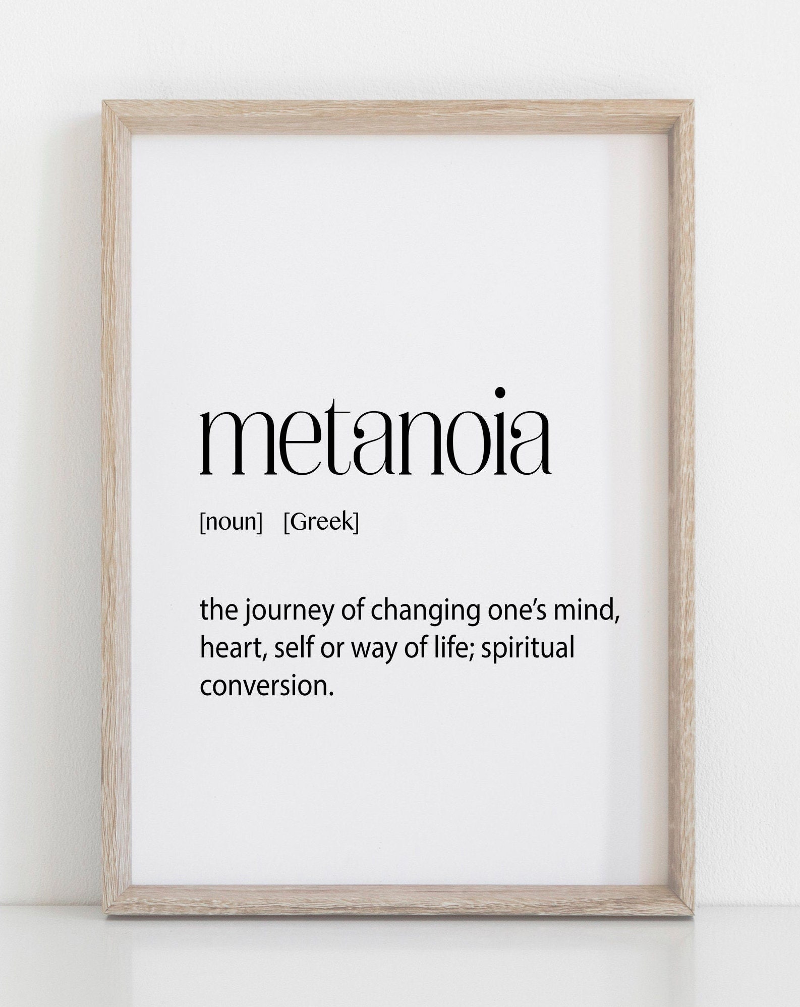 Metanoia Wall Art Prints Greek Gift Definition Poster - Etsy UK