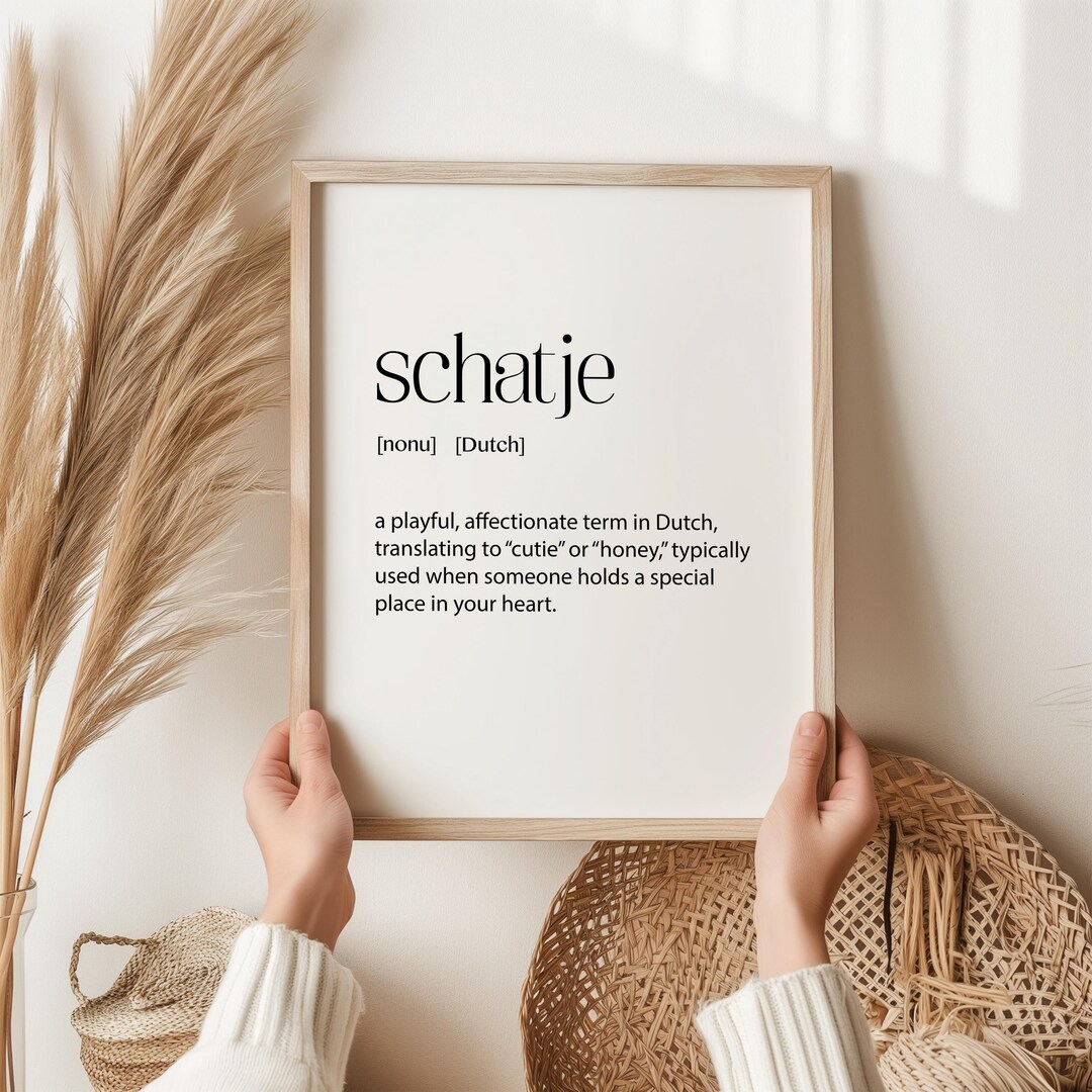 Schatje Definition Print | Dutch Wall Art | Sweetheart Decor | Love ...