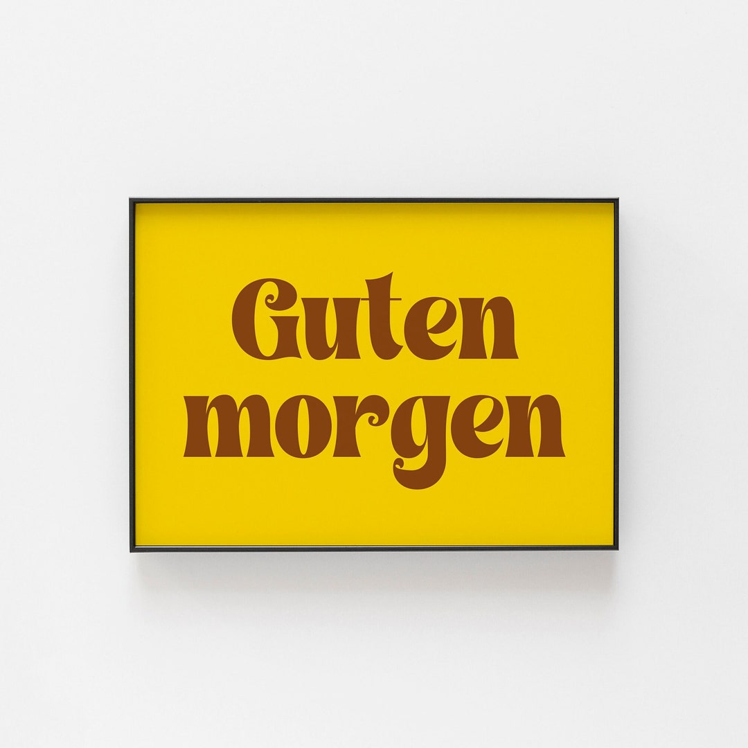 Guten Morgen Typography Print, Deutsch Language Art Print, German ...