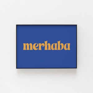 Merhaba Print, Turkish Prints, Bold Wall Art, Turkey Wall Art, Hello ...