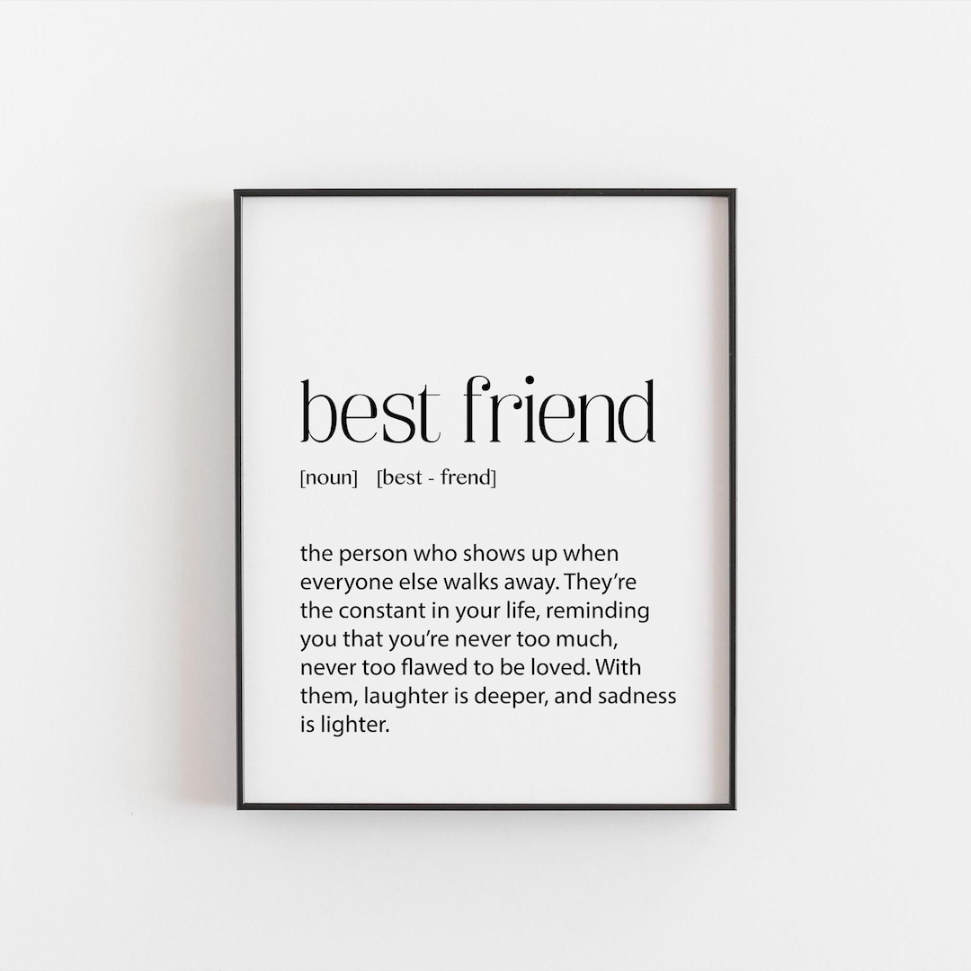 Best Friend Definition Print - Heartfelt Gift for Birthdays, Christmas ...
