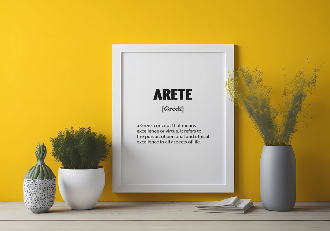 Greek Arete Print Definition Wall Art Colourful Gifts Themed Wall Art ...