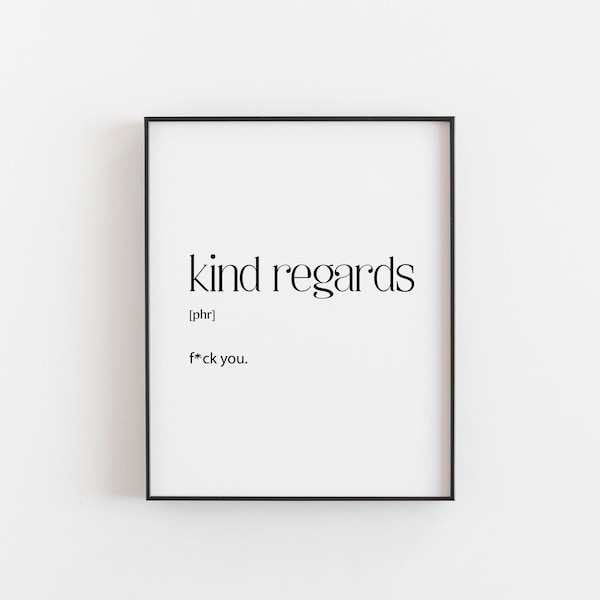 Kind Regards Wall Art - Etsy
