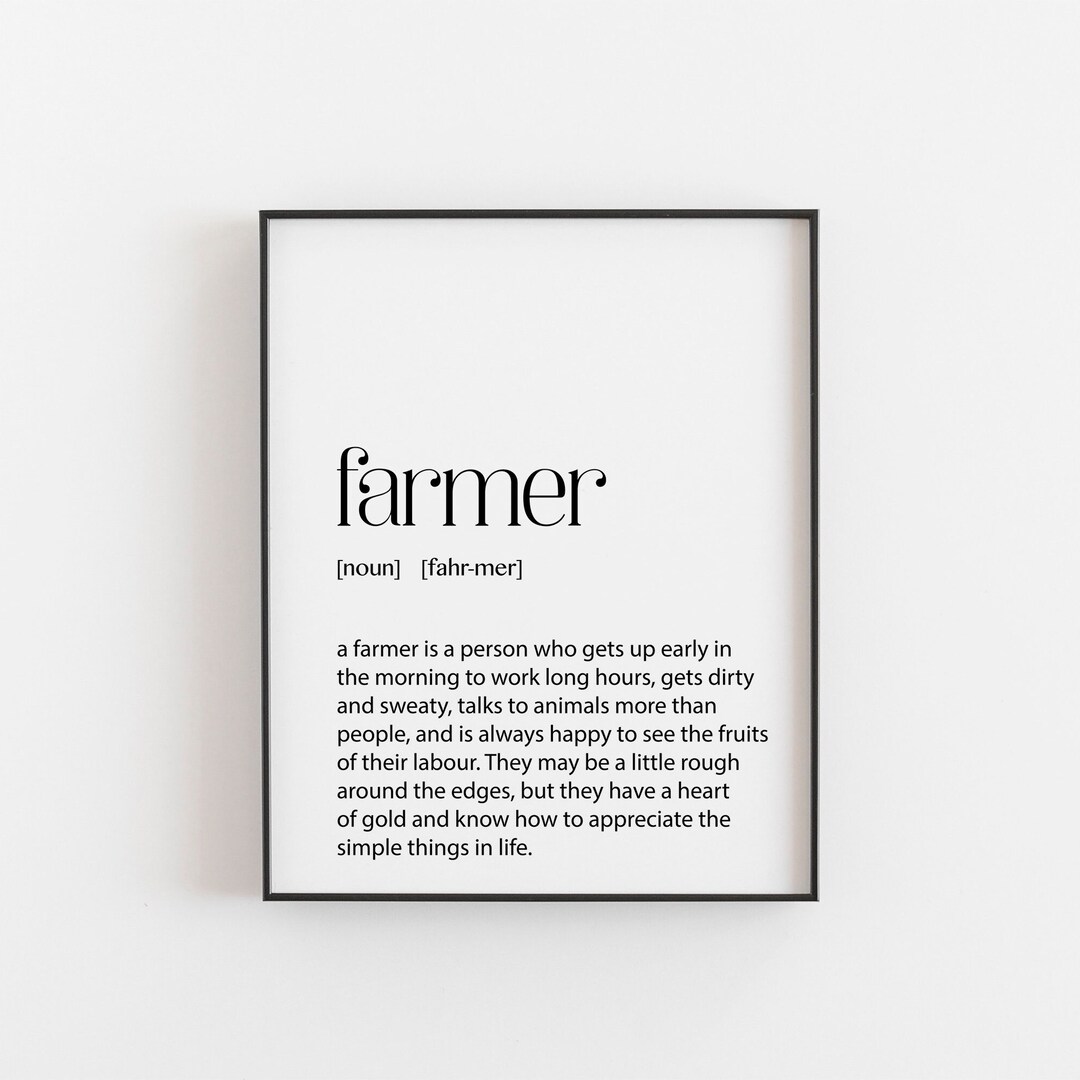 Farmer Gift, Dictionary Print of the Word Farmer, Funny Thoughtful Gift ...