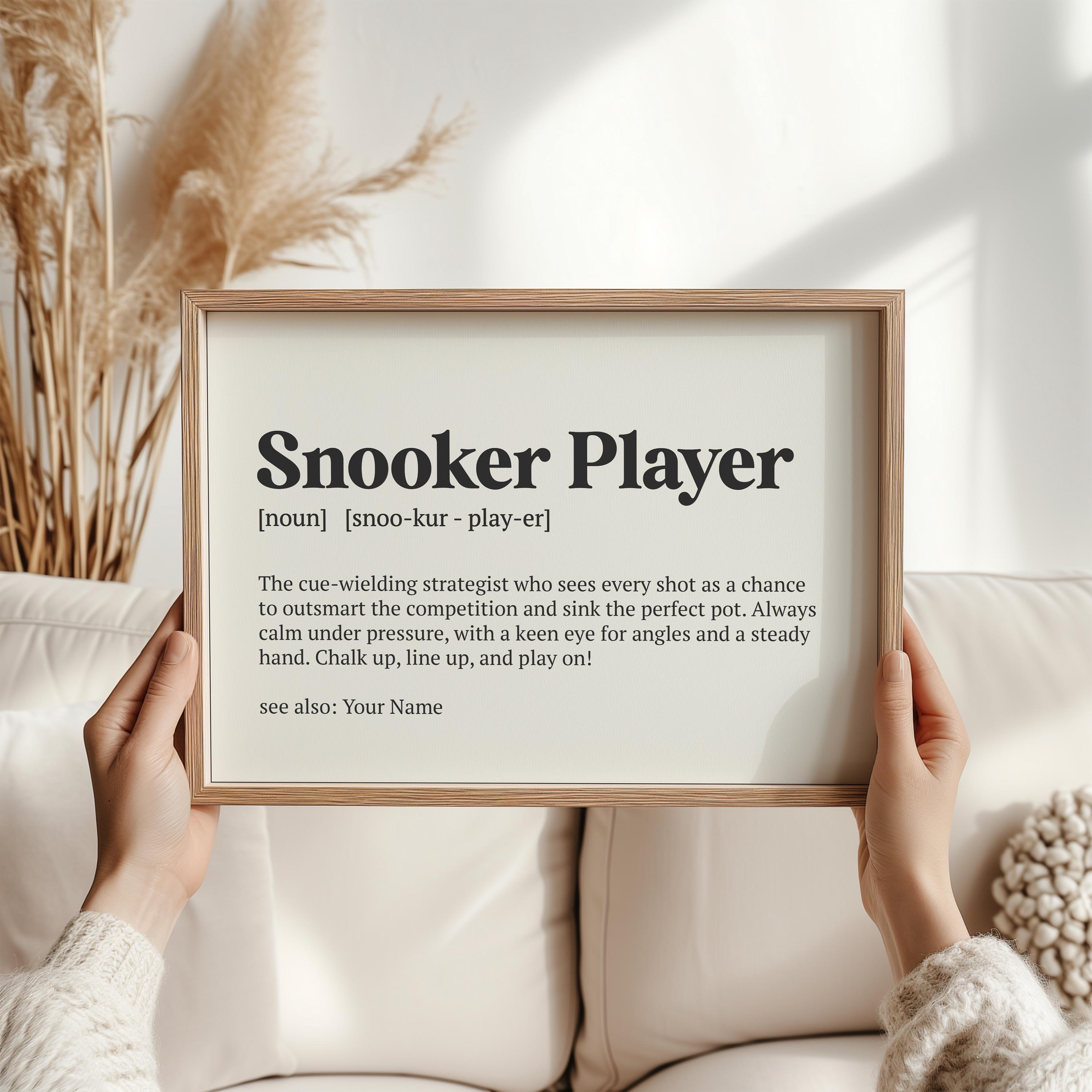 Personalised Snooker Player Definition Print – Custom Gift for Snooker ...