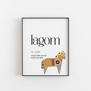 Lagom Print, Scandinavian Wall Art, A Unique Word From Sweden, A ...
