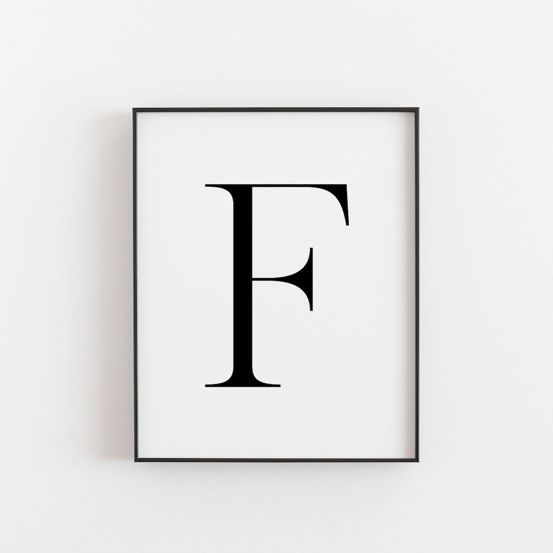 Capital F Print - Minimalist Letter Art, Modern Typography Wall Decor ...