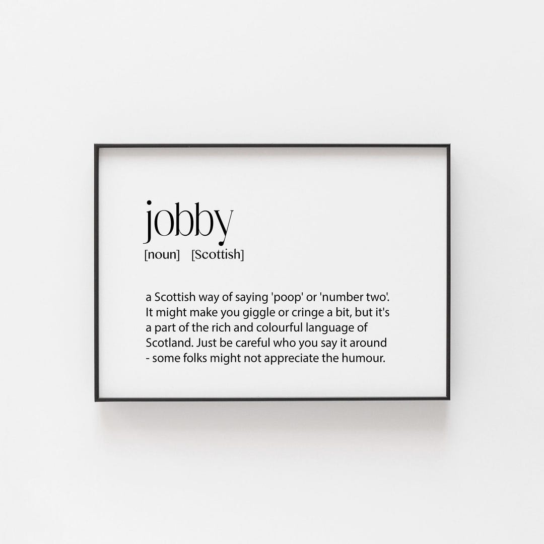 Scottish Jobby Definition Print Modern Minimalist Artwork for the ...