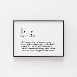 Scottish Jobby Definition Print Modern Minimalist Artwork for the ...