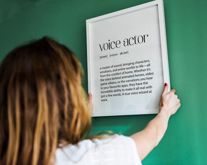 Voice Actor Definition Print, Funny Voiceover Gift, Unique Gift for ...