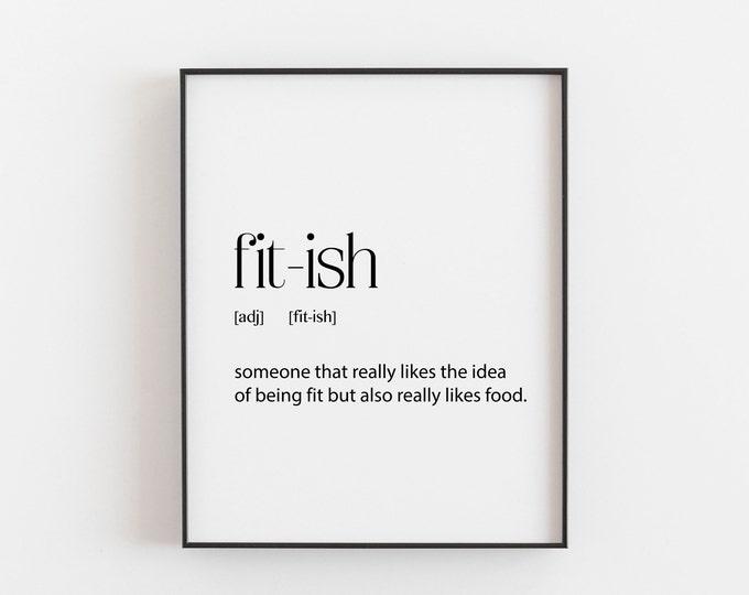 Fitness Gym Poster Fitish Definition Food Gift Workout - Etsy