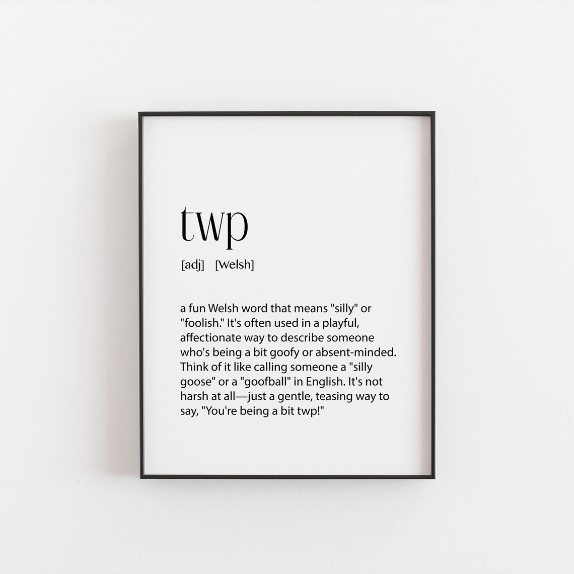 Twp Definition Print | Beautiful Welsh Gift for Christmas | Unique Wall ...