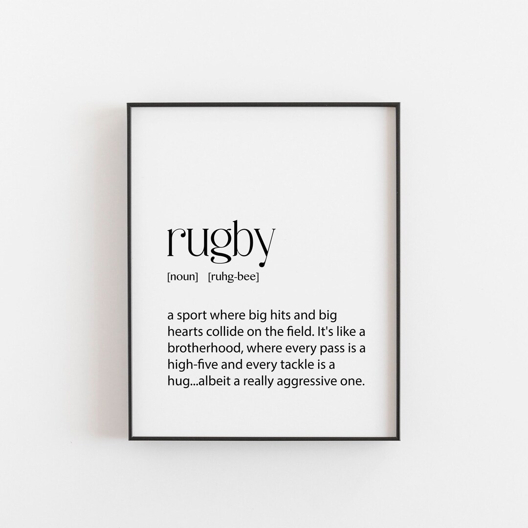 Rugby Definition Print for Player and Fans of This Sport Room Decor ...