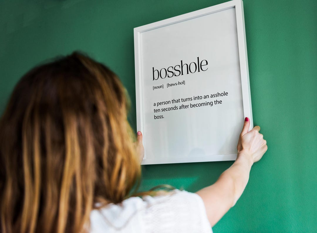 Bosshole Definition Print – Humorous Office Decor for Those Tough ...