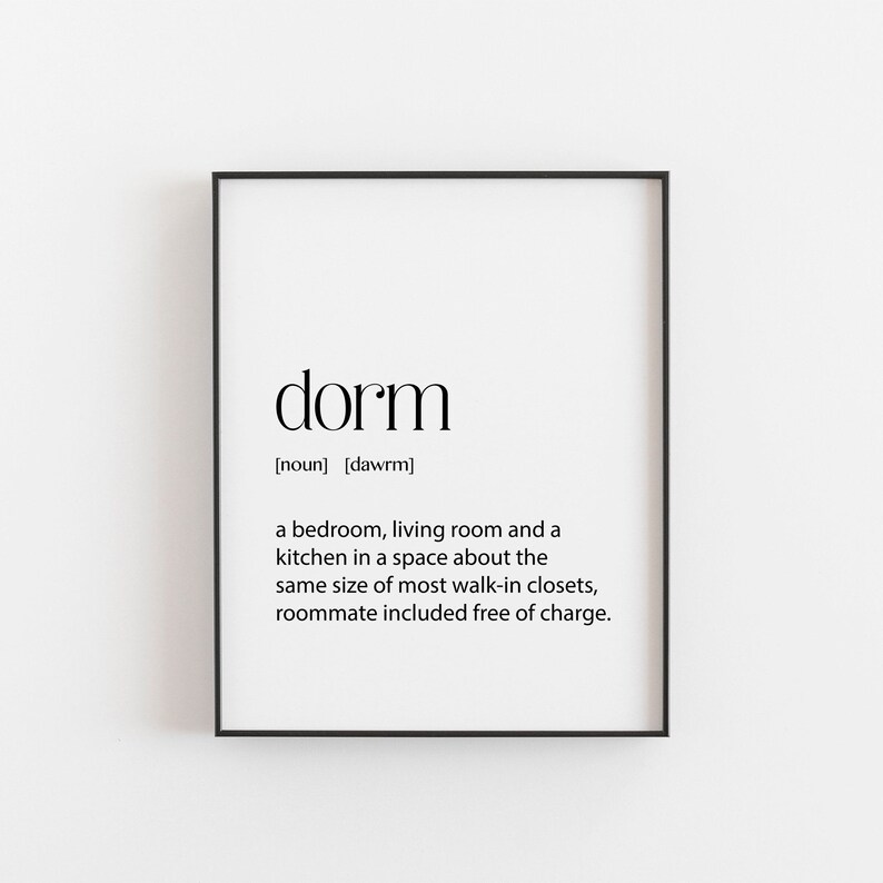 Dorm Definition Digital Download Wall Art Print Student - Etsy