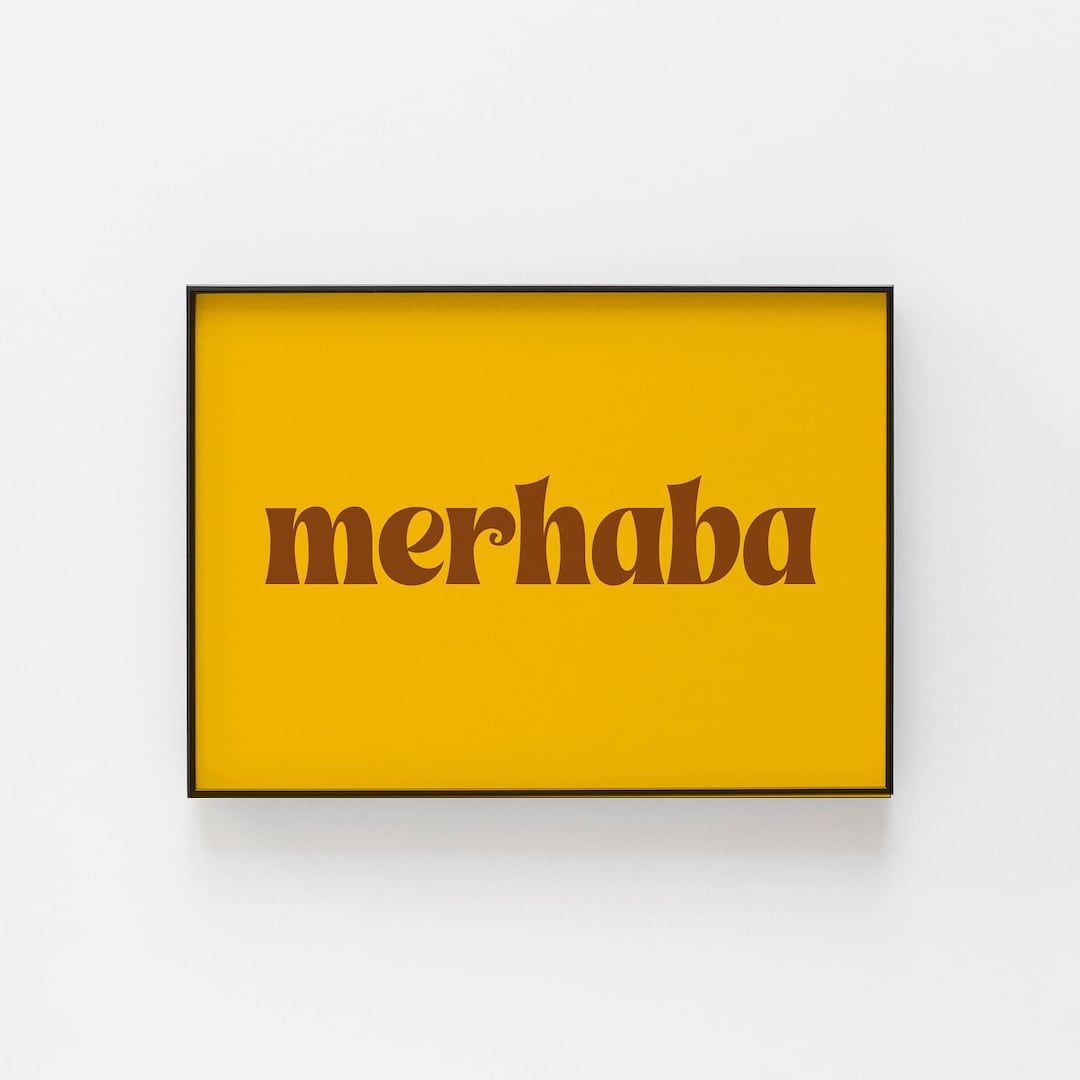 Merhaba Print, Turkish Prints, Bold Wall Art, Turkey Wall Art, Hello ...