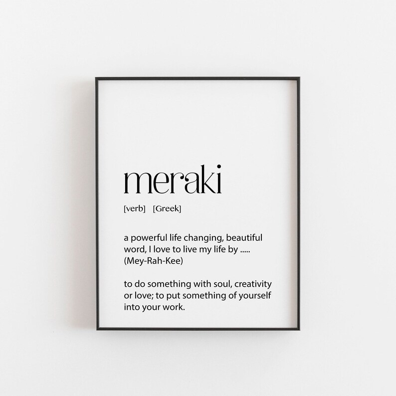 Greek Art Meraki Definition Greek Poster Greek Wall Art - Etsy UK