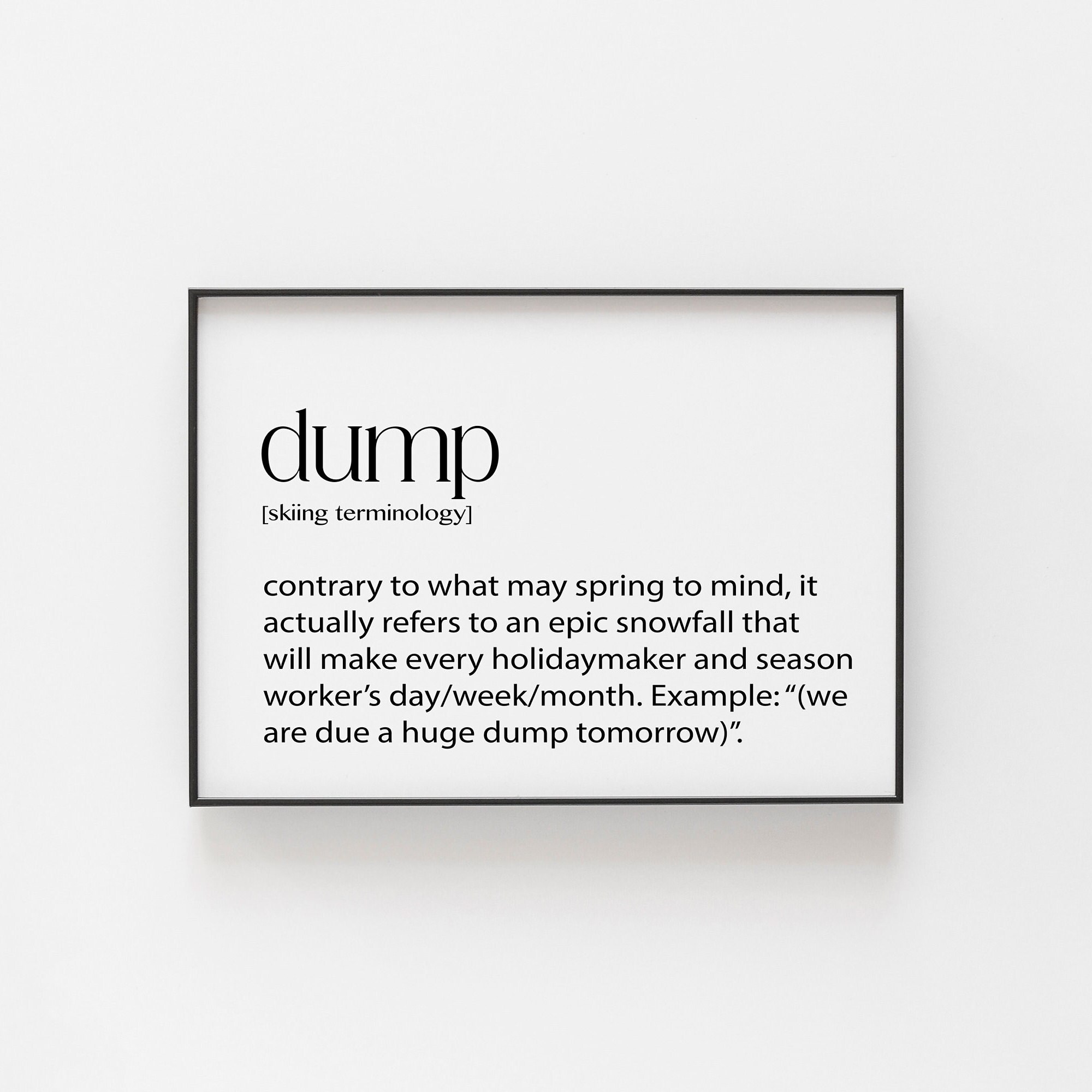 Skiing Art Dump Definition Print Sport Gifts for Him - Etsy