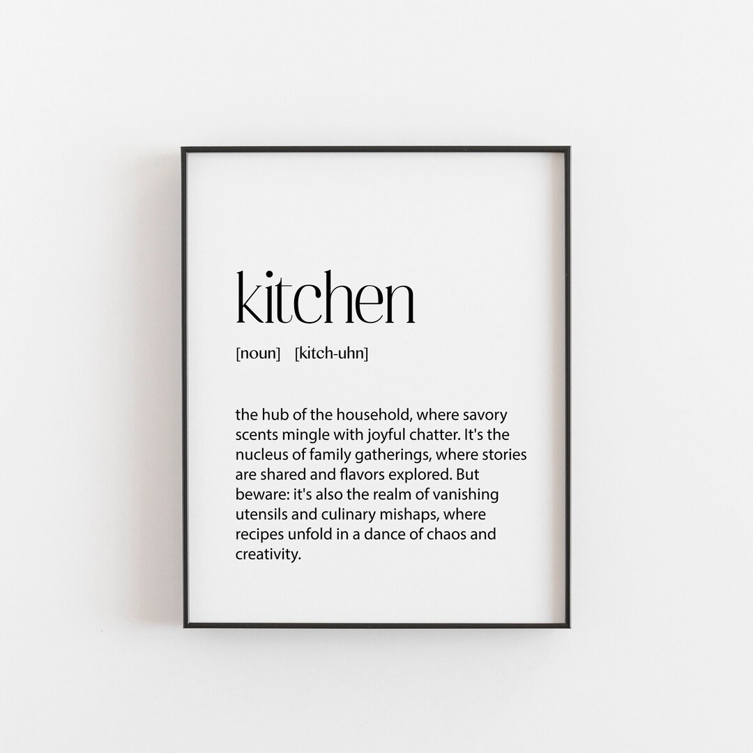 Kitchen Definition Print, Kitchen Print, Fun Print, Home Gift, Home ...