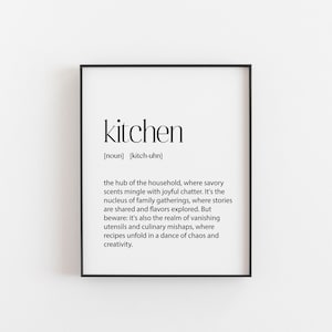 Kitchen Definition Print, Kitchen Print, Fun Print, Home Gift, Home ...