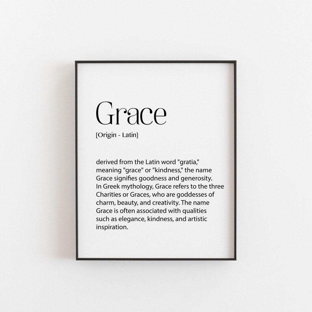 Grace Name Meaning Print, Girls Name Art, Nursery Decor, Personalised ...