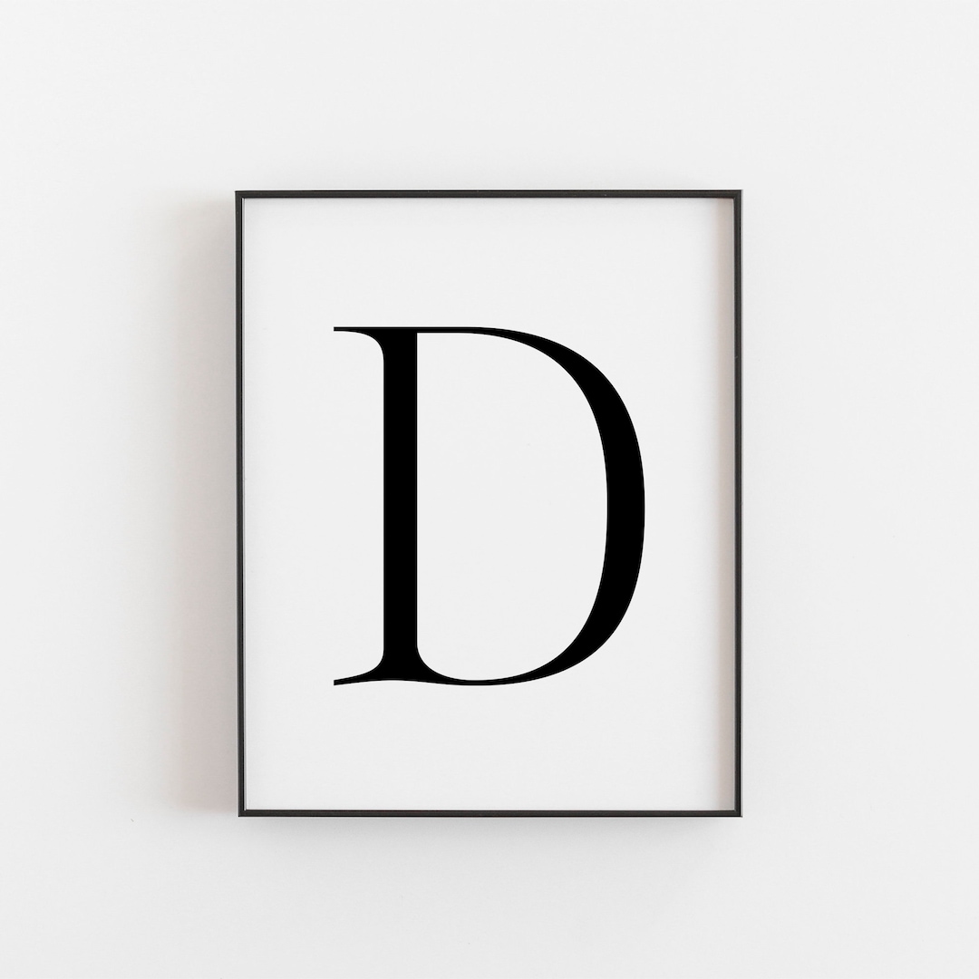 Modern D Art Print - Capital Letter D Wall Decor, Minimalist Typography ...